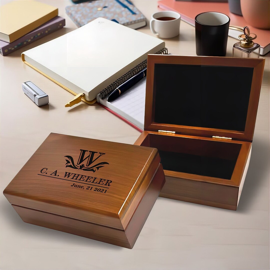 Personalized Wooden Box With Engraved Name Mens Keepsake Box With ...