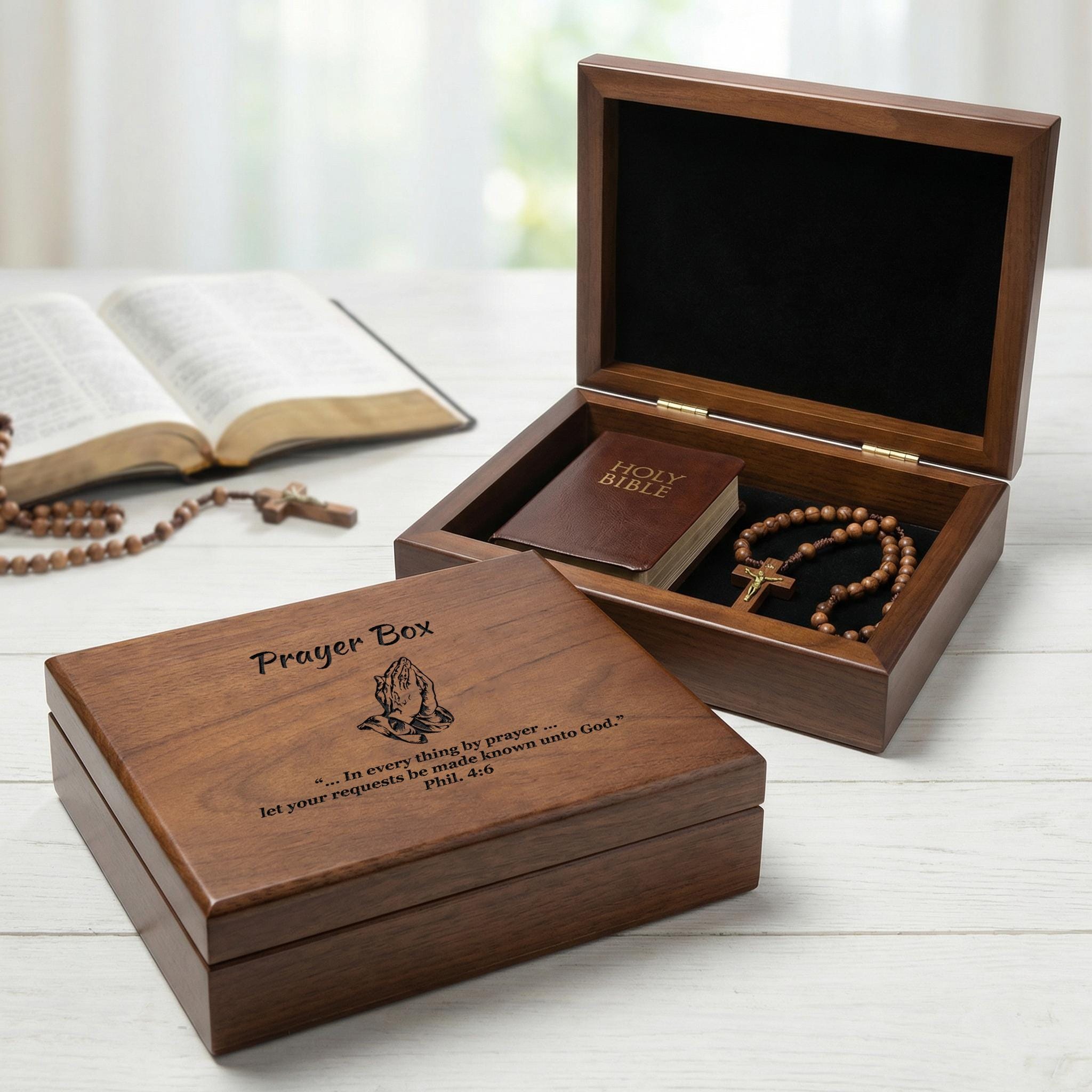 Religious Keepsake Box: Engraved Prayer Gift With Psalm or Scripture - Etsy