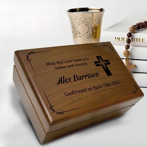 Engraved Baptism Remembrance Box With Compass, Personalized ...