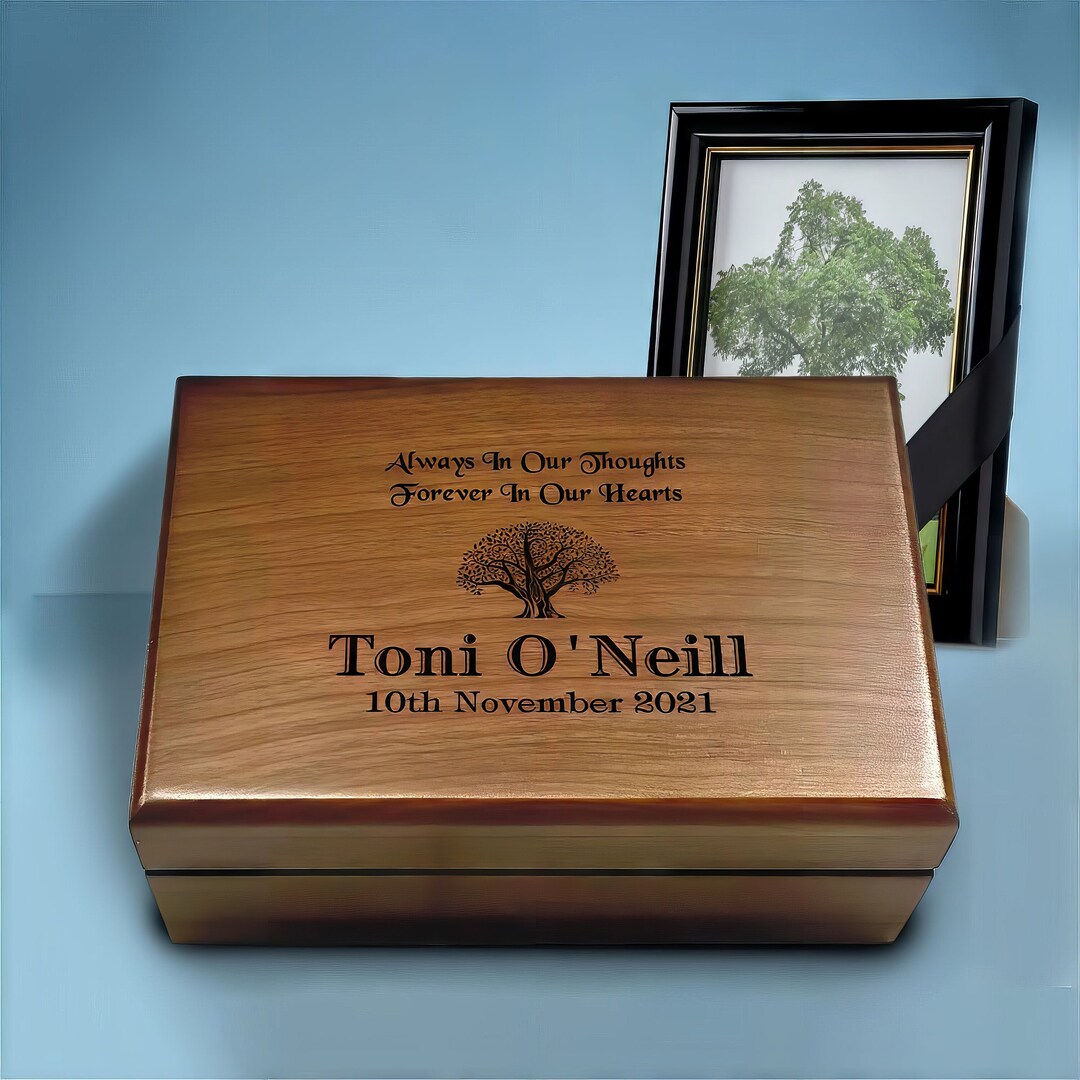 Memorial Keepsake Box, Forever in Our Heart Memory Box, Loss of Dad ...