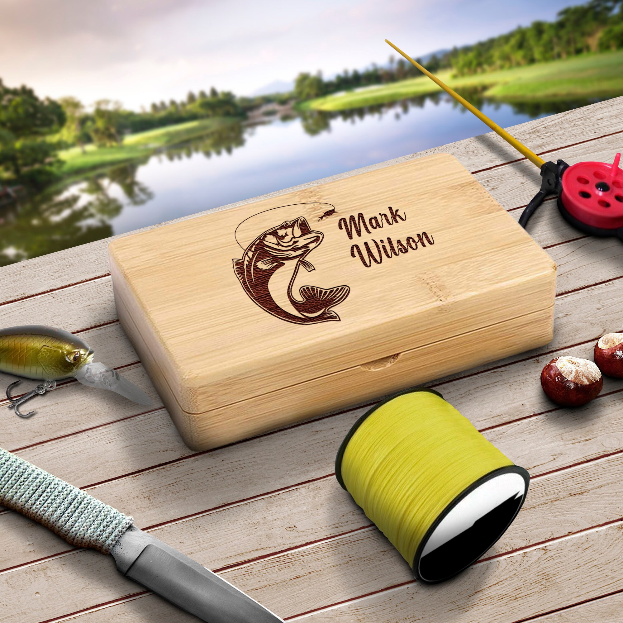 Engraved Fishing Box Fishing Tackle Box Laser Engraved Jig | Etsy