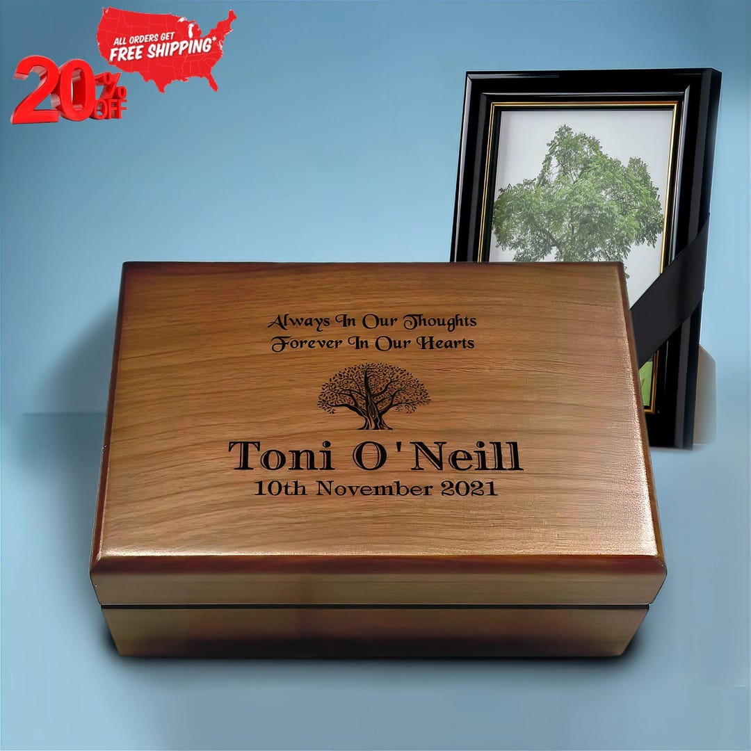 Memorial Keepsake Box, Forever in Our Heart Memory Box, Loss of Dad ...
