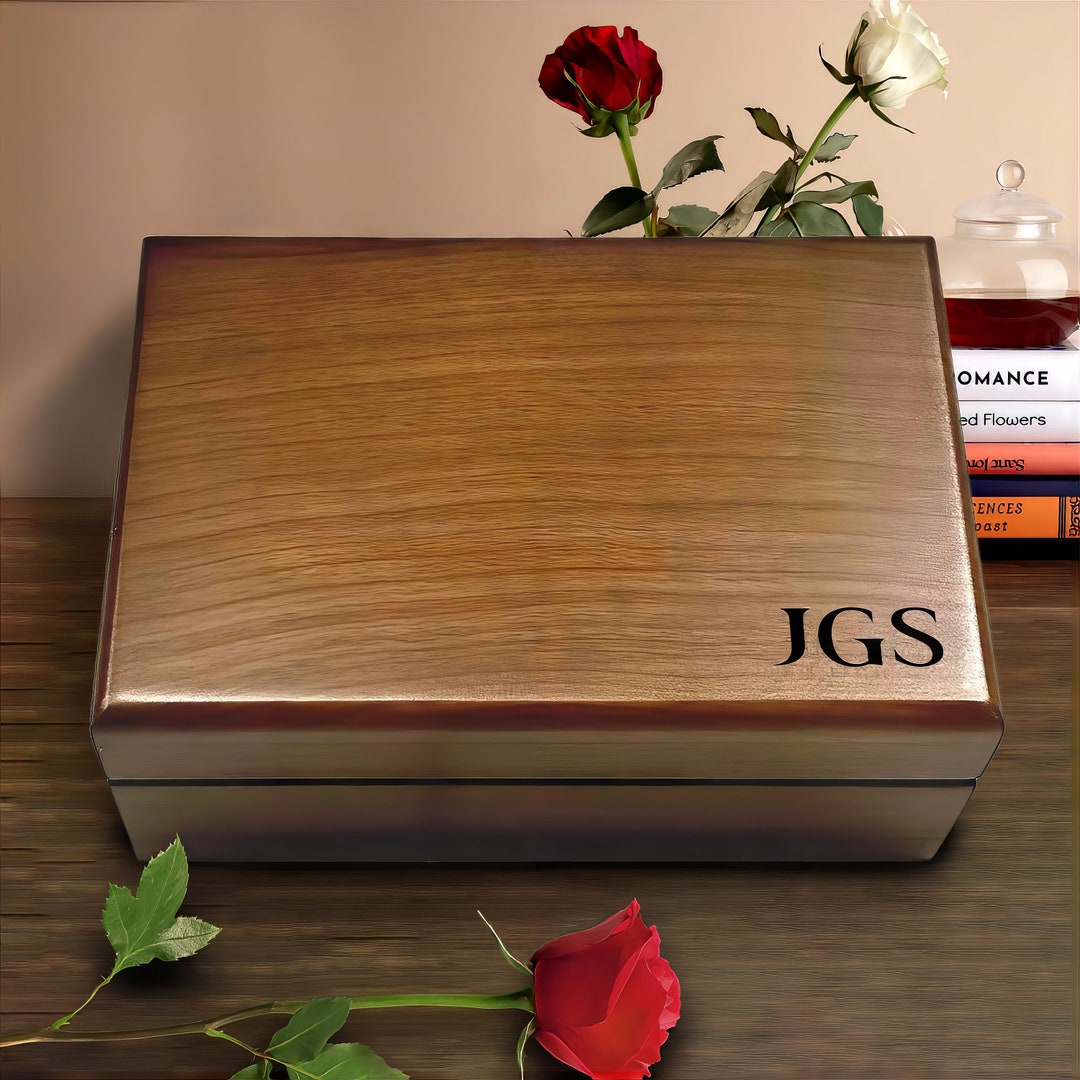Large Memory Box Extra Large Keepsake Box, Monogrammed Walnut Jewelry ...