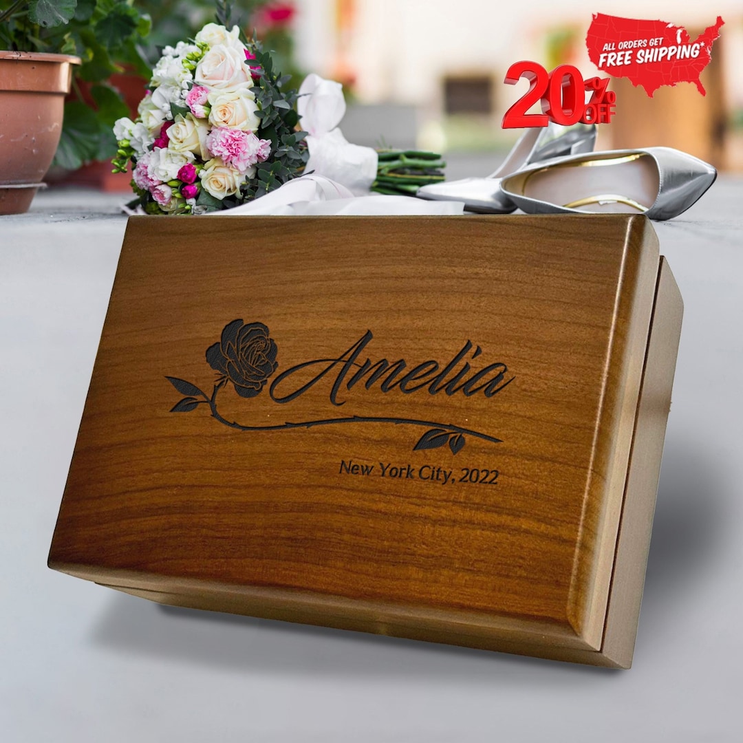 Girls Memory Box, Engraved Flower Girl Gift, Bridesmaid Wooden Gift Box ...