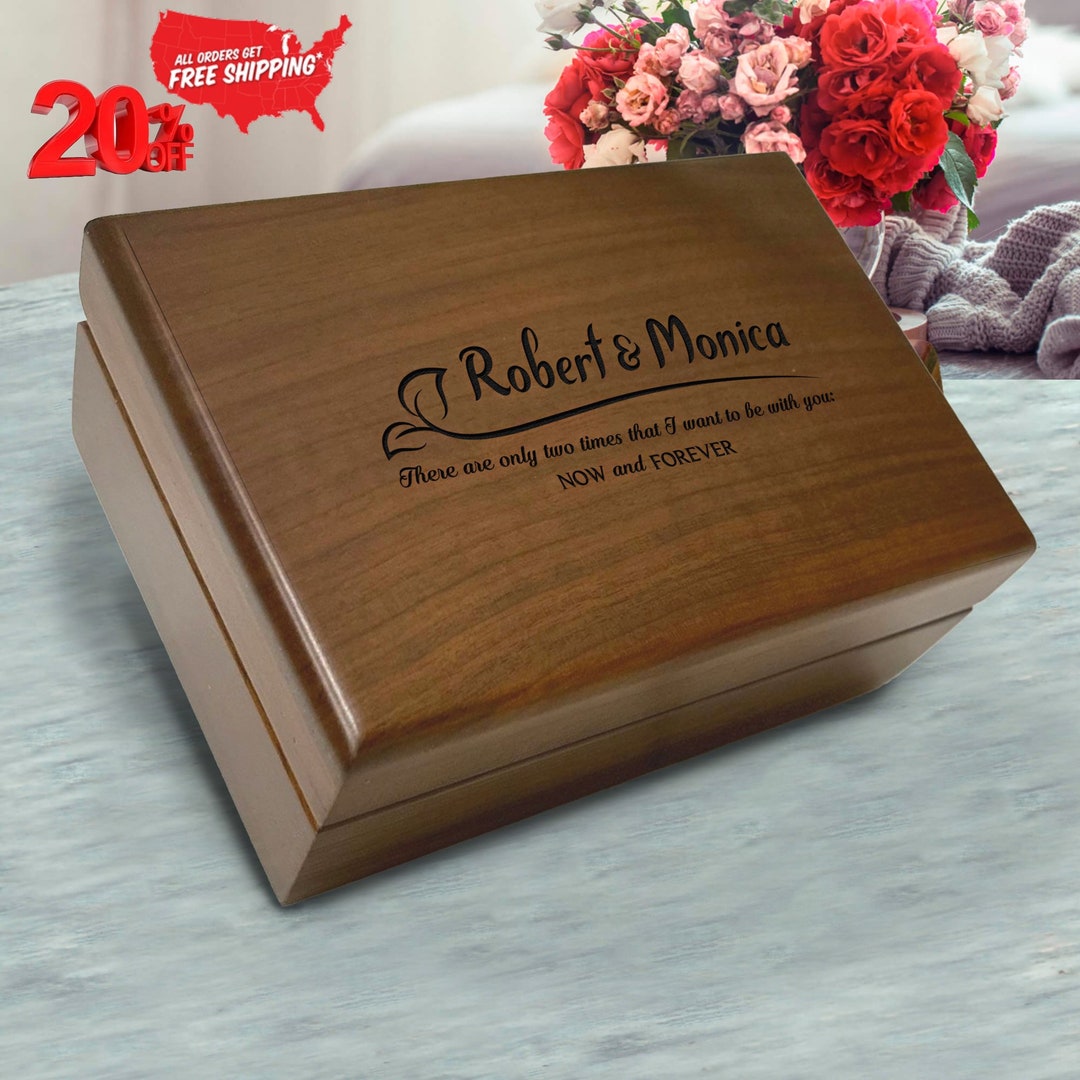 Couples Keepsake Box Personalized Family Memory Box, Engraved Jewelry ...