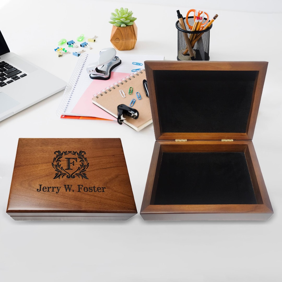 Large Memory Box - Mens Wooden Keepsake Box- Walnut Jewelry Box ...