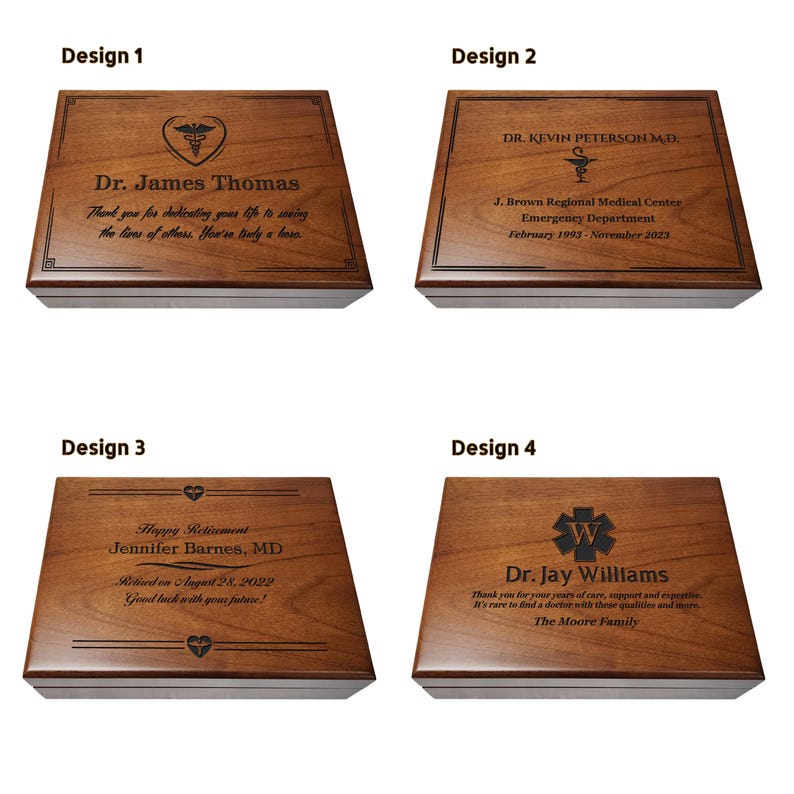 Doctor Keepsake Box: Personalize Walnut MD Memory Box, Doctor ...
