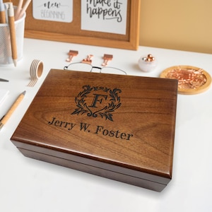 Large Memory Box - Mens Wooden Keepsake Box- Walnut Jewelry Box ...