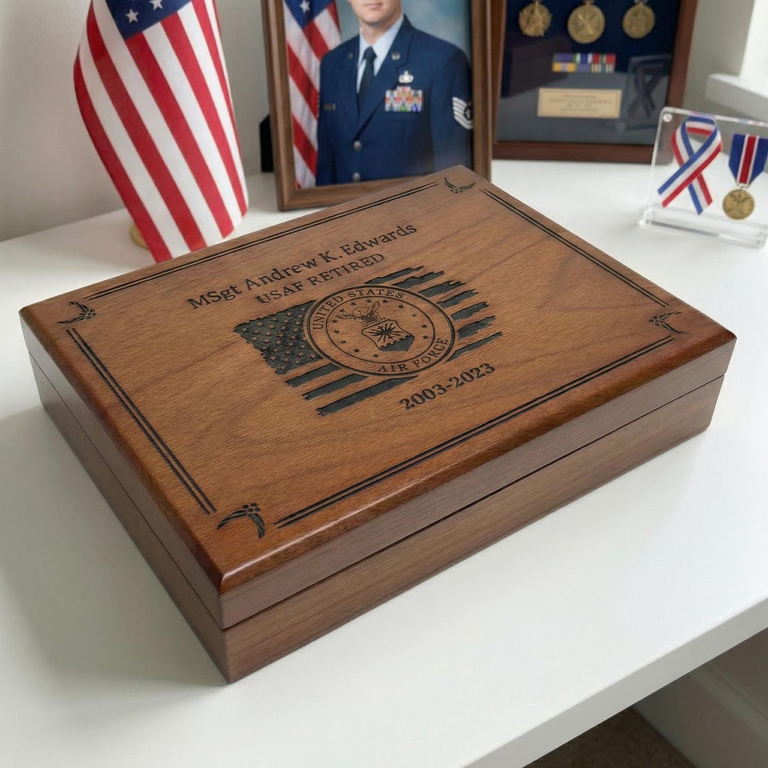 Military Memory Box: Personalized Keepsake for Army, Navy, Air Force ...