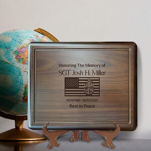 Custom US Military Plaque, Army Retirement Gift, Memorial ...