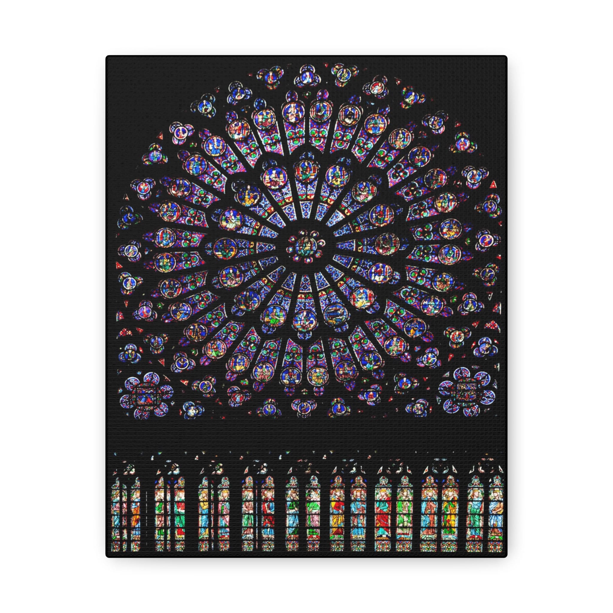 Canvas Notre Dame Rose Window, Catholic Church Art, Stained Glass Rose ...