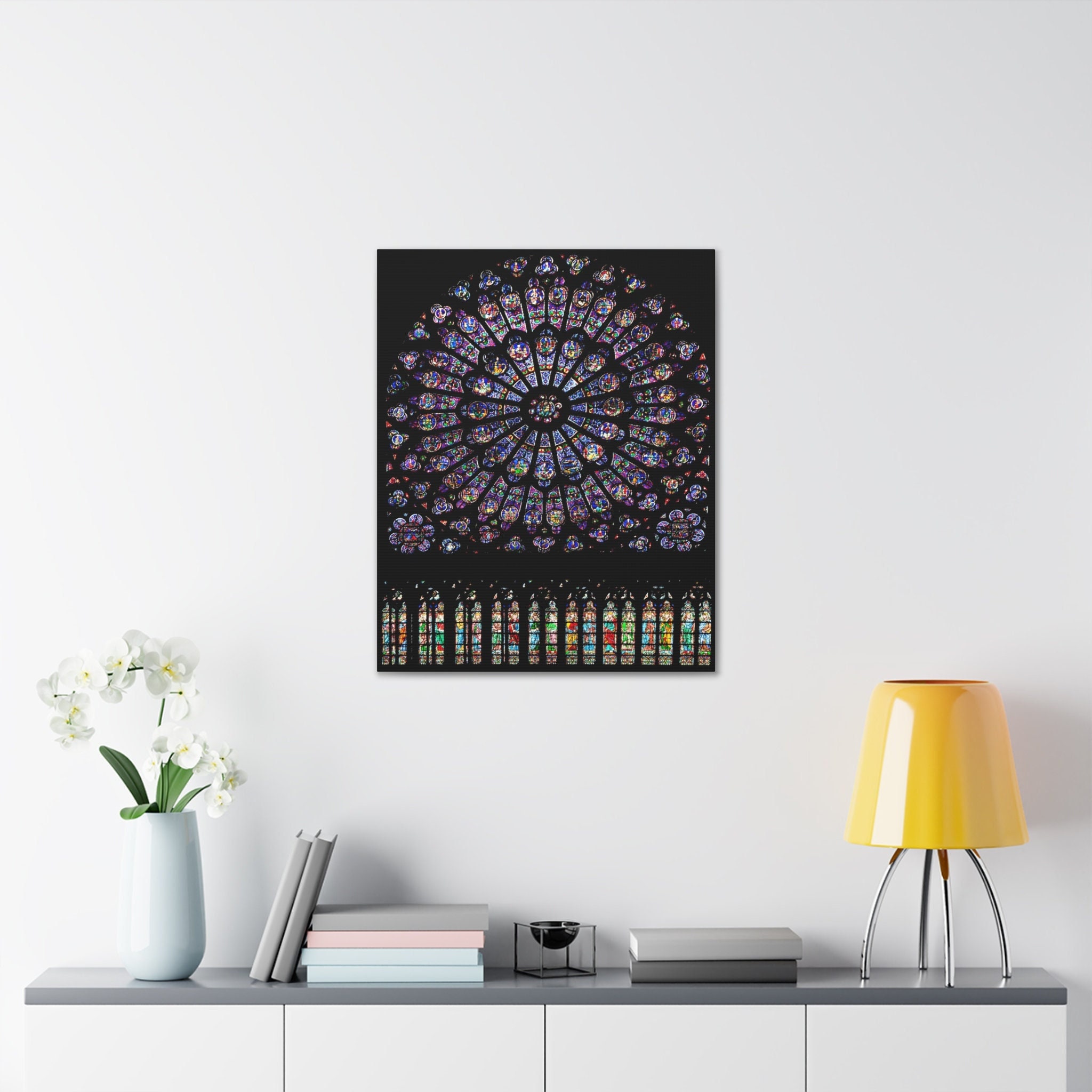 Canvas Notre Dame Rose Window, Catholic Church Art, Stained Glass Rose ...