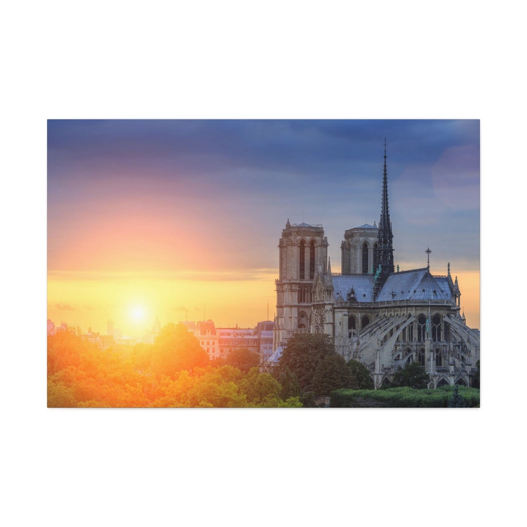 Canvas Notre Dame Cathedral, Catholic Art, Catholic Saint Art, European Art, Paris Art, France ...