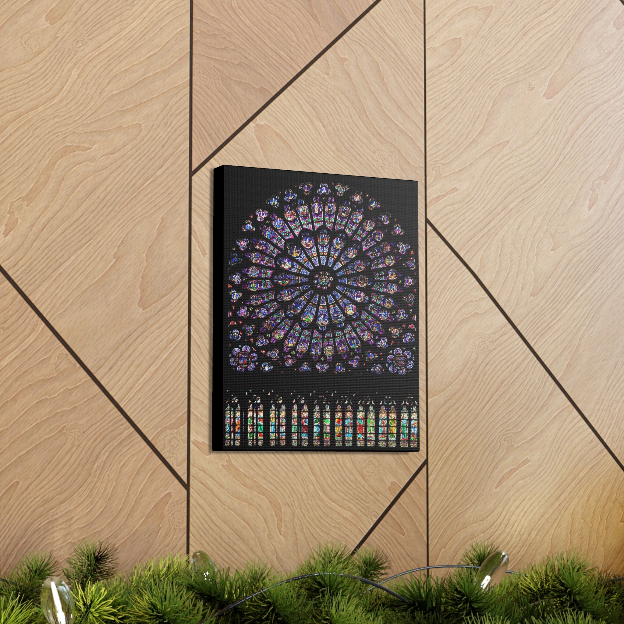 Canvas Notre Dame Rose Window, Catholic Church Art, Stained Glass Rose ...