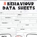 8 Behaviour Data Sheets (behaviour Management) - Etsy