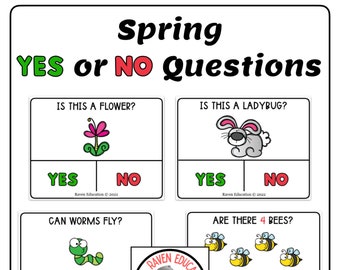 Spring Question Card,yes or No Question,spring Activities,spring Task ...