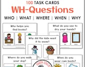 Wh-questions 100 Printable Task Cards who What Where - Etsy Canada
