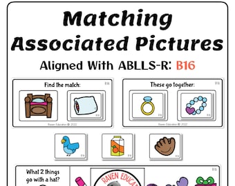 ABLLS-R Aligned B5 Matching Task Cards Identical Pictures to - Etsy