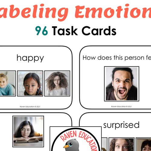 Labeling Emotions Task Cards 8 Emotions 96 Cards - Etsy