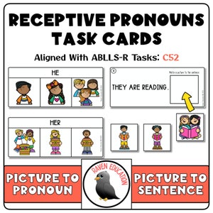 Receptive Pronouns Task Cards (aligned With ABLLS-R Task C52) - Etsy