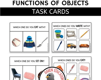 WH Questions | Functions Task Cards | Which One | Speech Therapy | ABA ...