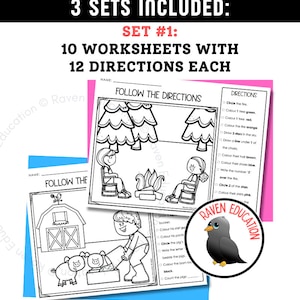 Following 1-step Directions: No-prep Worksheets speech Therapy, Special ...