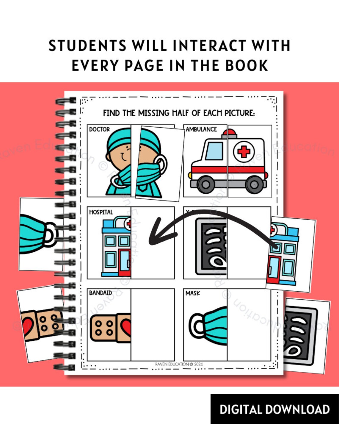 Community Helper Busy Book: Doctors matching, Counting, Letters, Puzzle ...