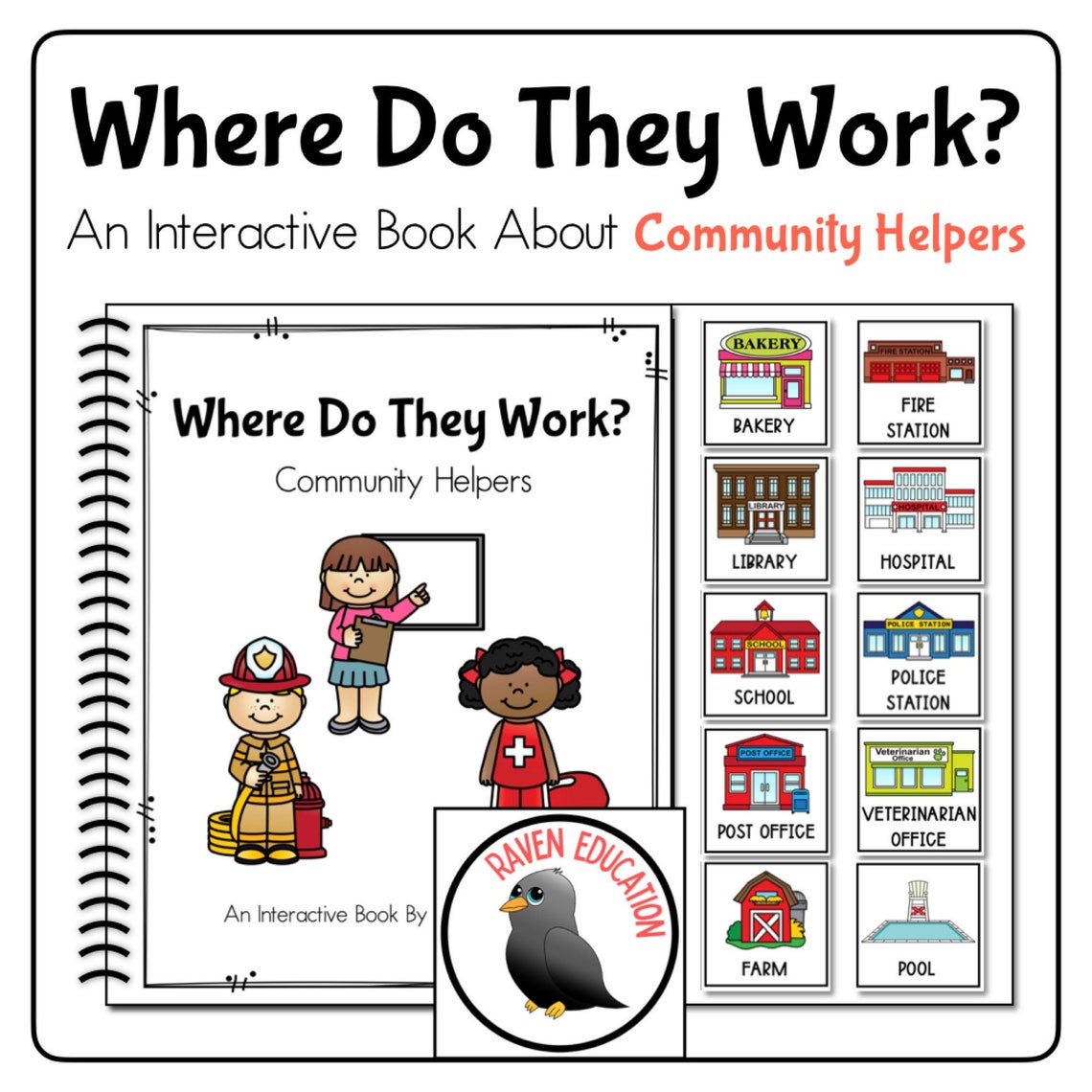 Where Do They Work? an Interactive Book About Community Helpers - Etsy