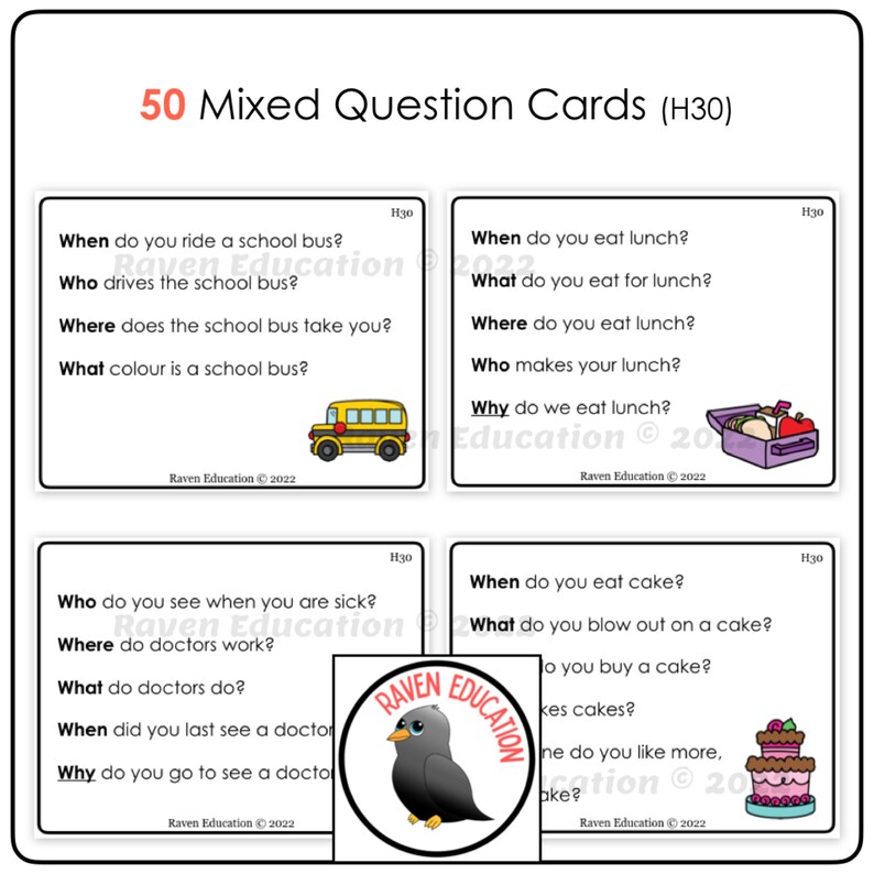 Mixed Question Cards (ABLLS-R Aligned H30) - Etsy