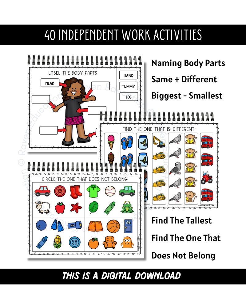 My Interactive Activity Binder Special Education Busy Book Adapted Book ...