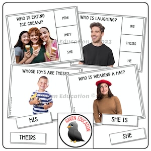 Labeling Pronouns Task Cards: He - She - They - His - Hers - Theirs ...