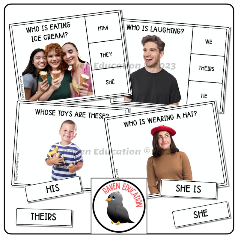 Labeling Pronouns Task Cards: He - She - They - His - Hers - Theirs ...