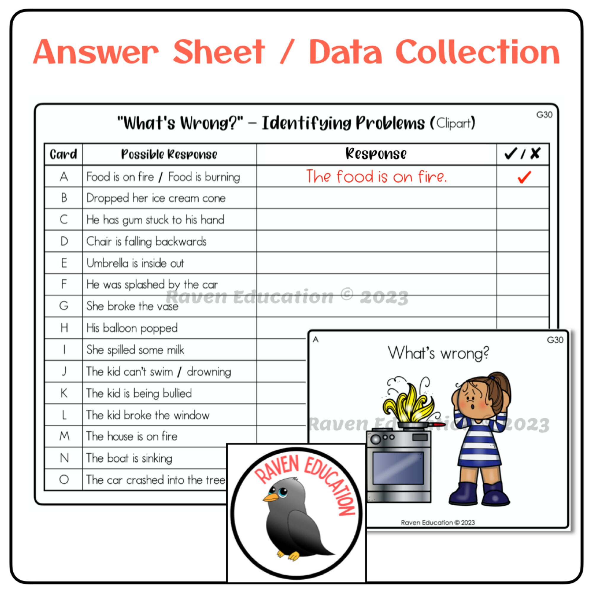 Identifying Problems Task Cards (aligned With ABLLS-R G30) - Etsy