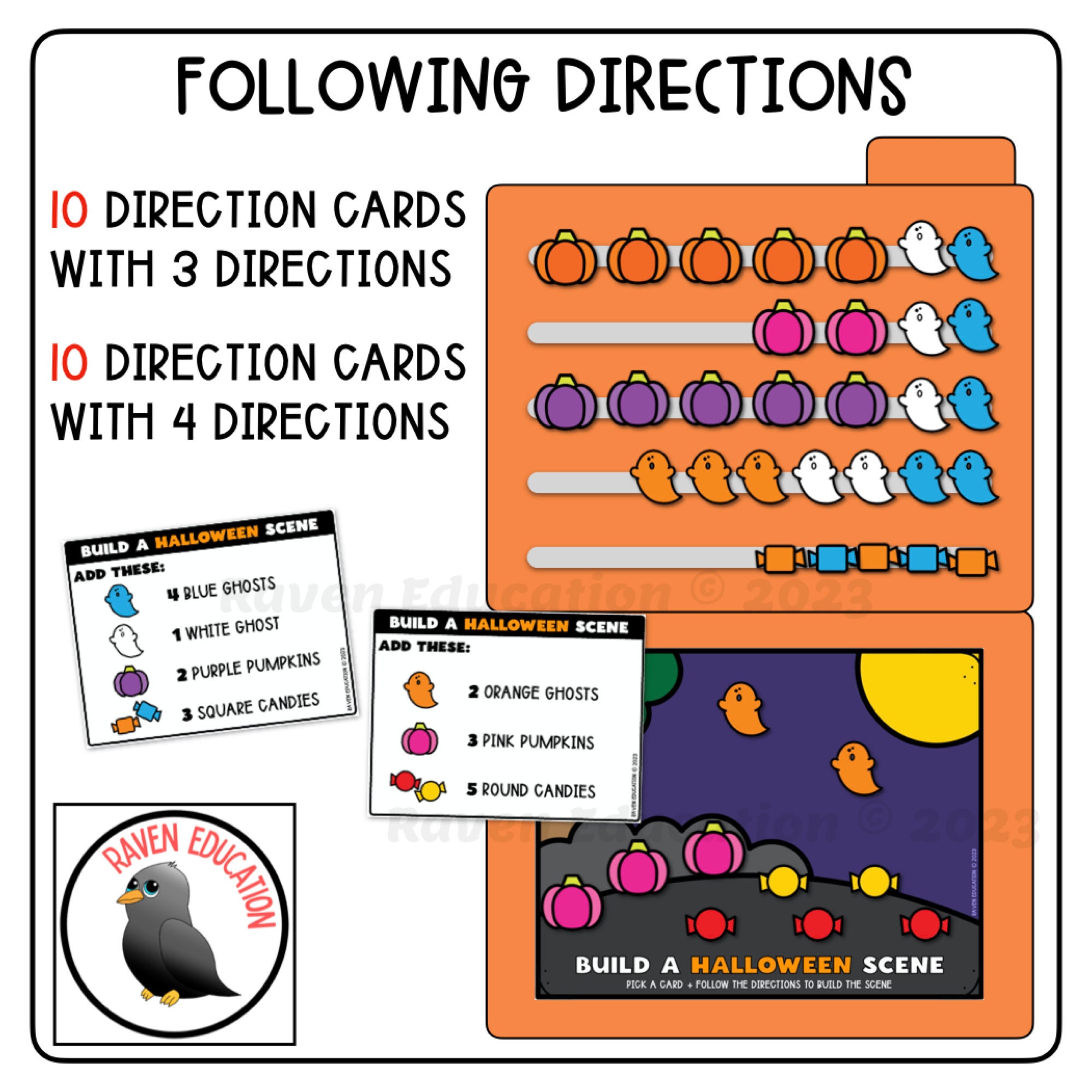 Build A Halloween Scene: Following Simple Directions File Folder ...