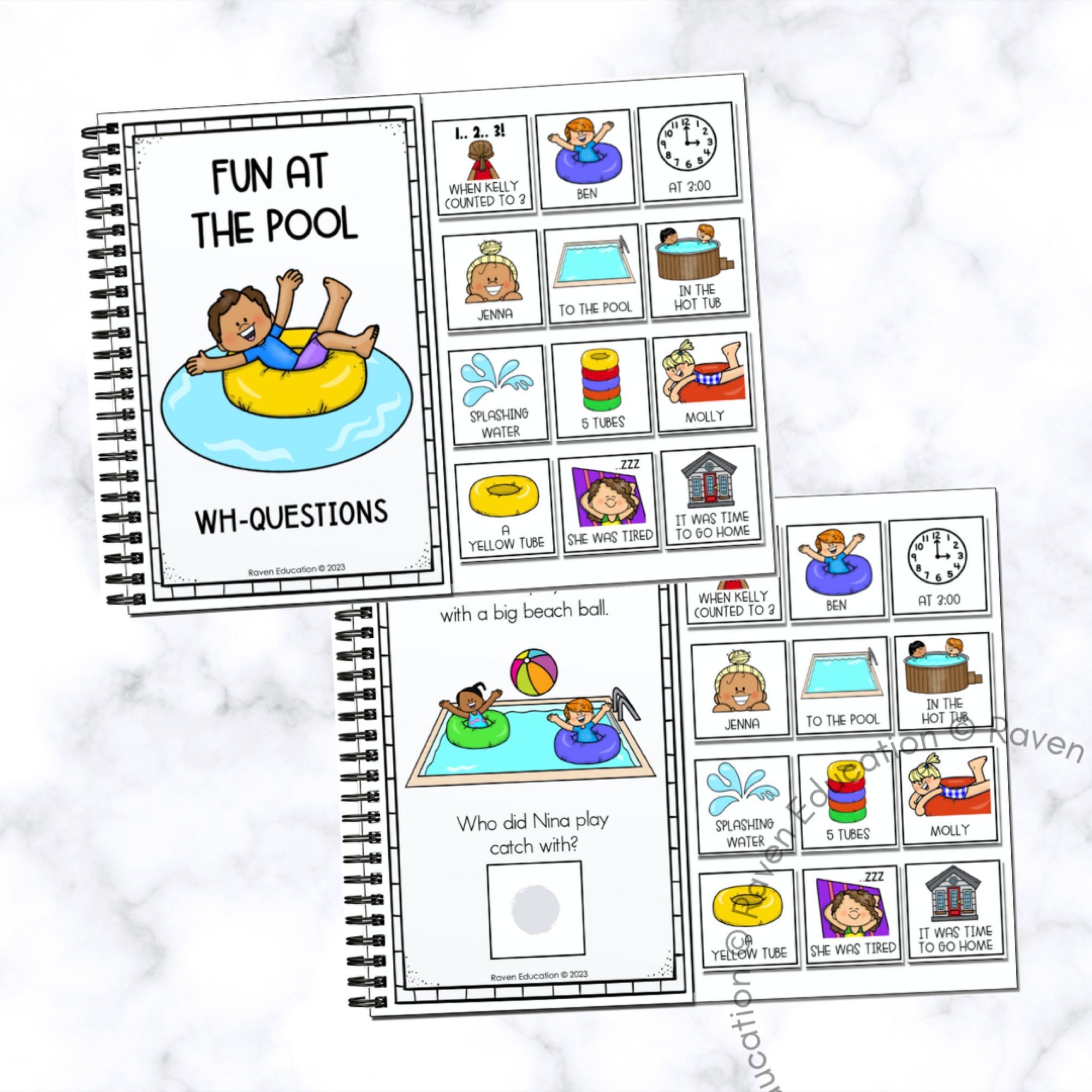 Fun at the Pool: an Interactive Book (answering Wh-questions - Who ...