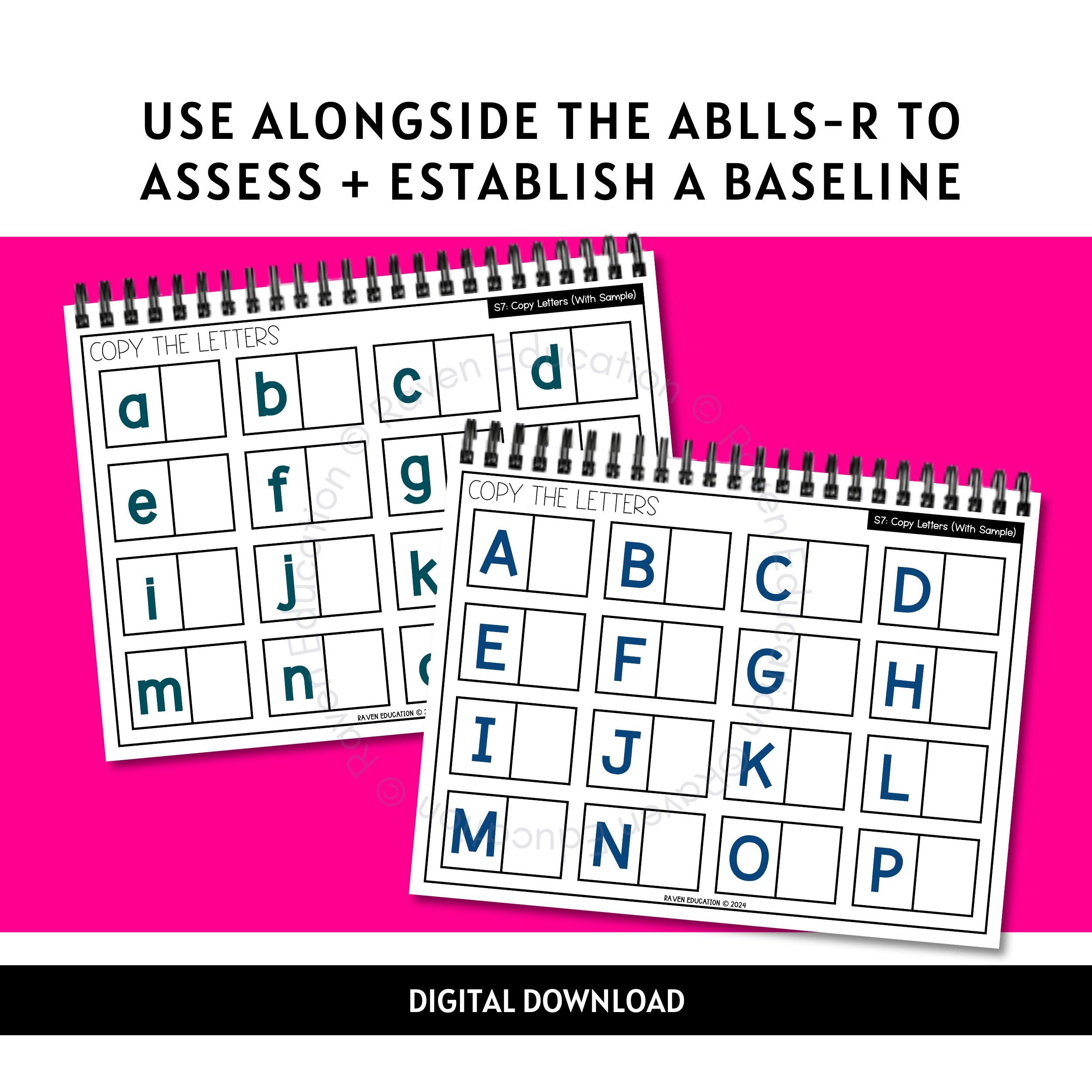 Writing Skills Assessment Binder - Aligned With ABLLS-R S Tasks (autism ...