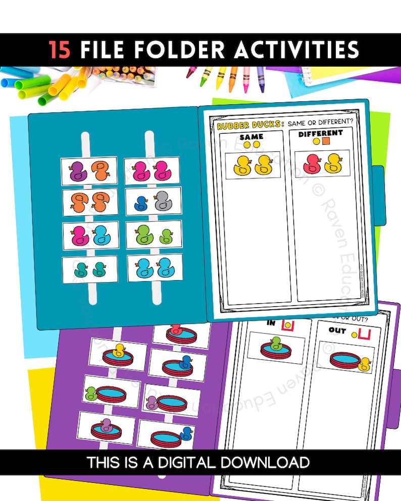 Rubber Ducks File Folder Activity Bundle (15 File Folder Activities ...