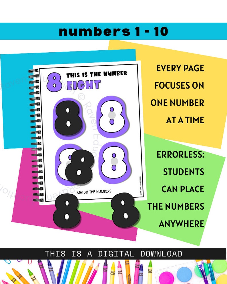 Errorless Number Book: Numbers 1-10 (interactive | Adapted | Special ...