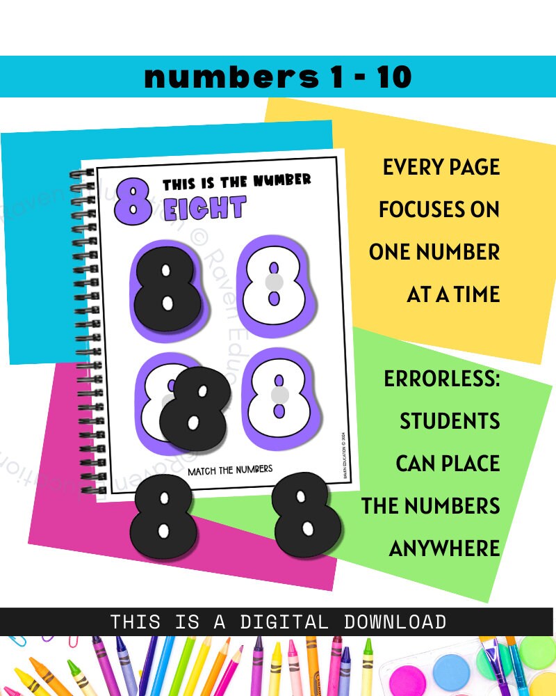 Errorless Number Book: Numbers 1-10 (interactive | Adapted | Special ...