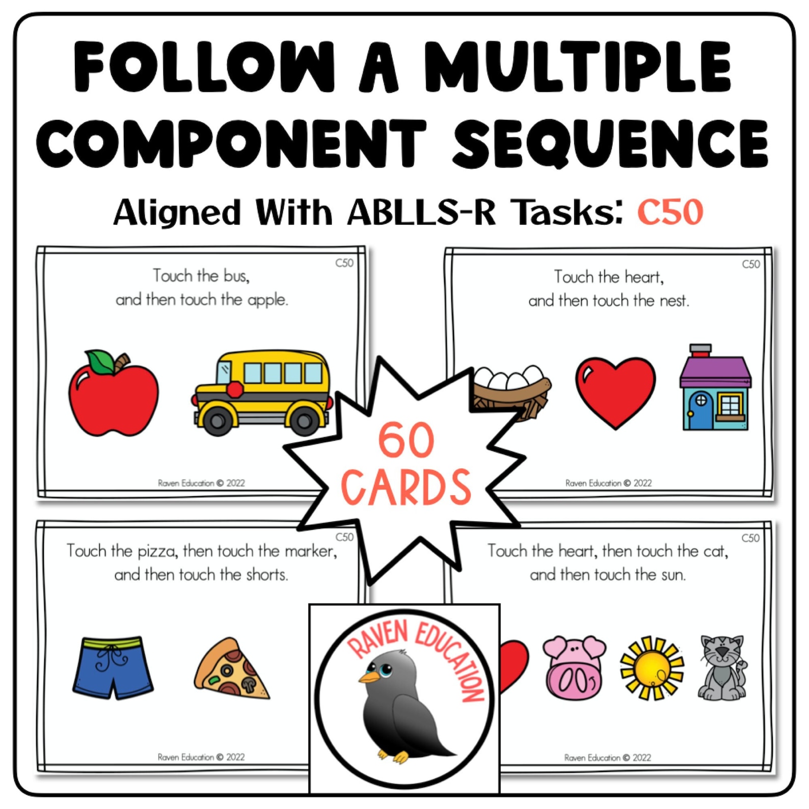 Follow A Multiple Component Sequence Task Cards (aligned With ABLLS-R ...