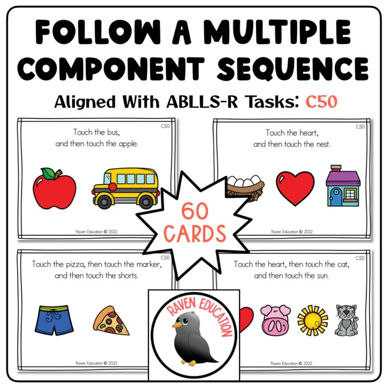 Follow A Multiple Component Sequence Task Cards (aligned With ABLLS-R ...