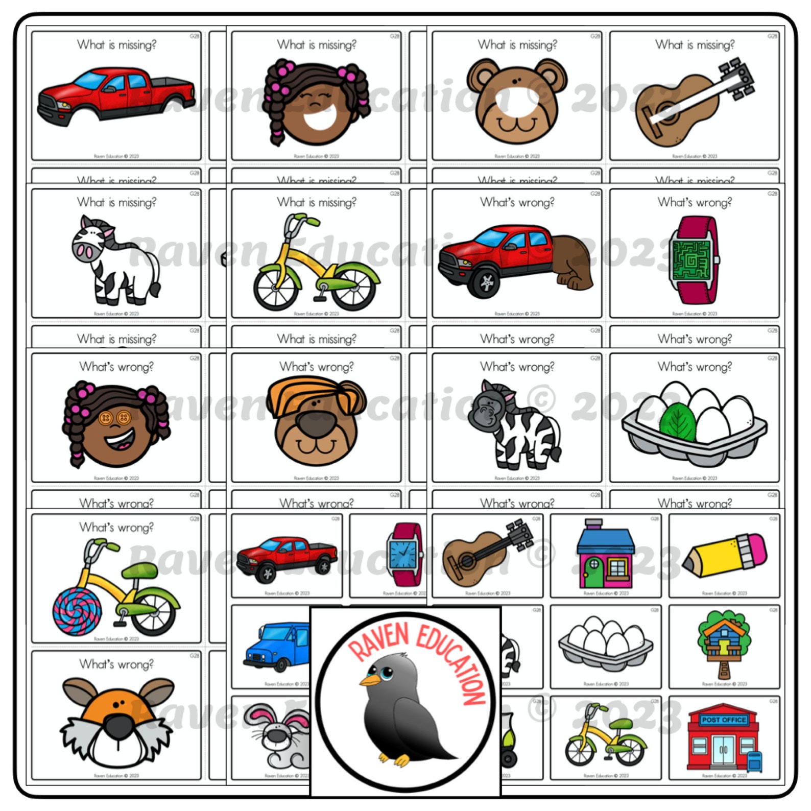 Label Missing Or Incorrect Features Task Cards Aligned With Ablls R G28 Etsy