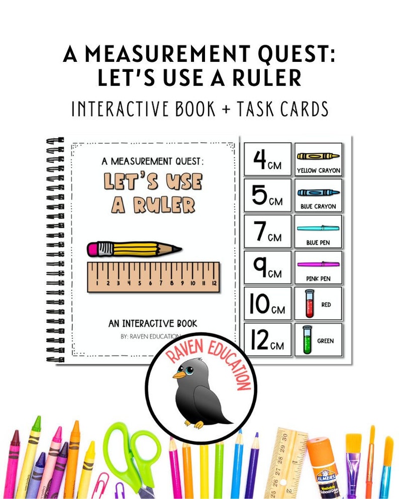 A Measurement Quest: Let's Use A Ruler interactive Book Adapted Book ...