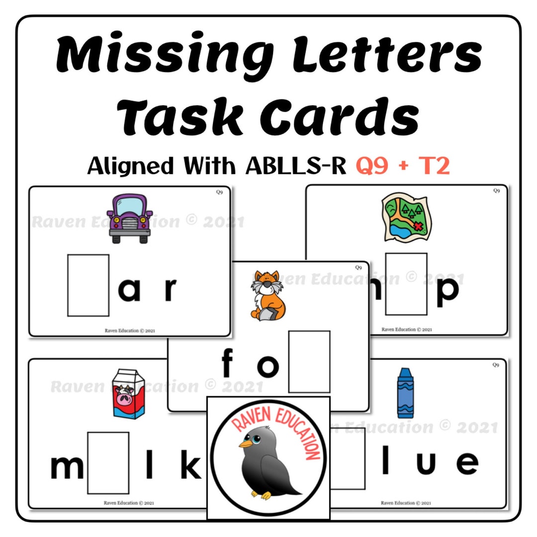 Missing Letters Task Cards - Etsy