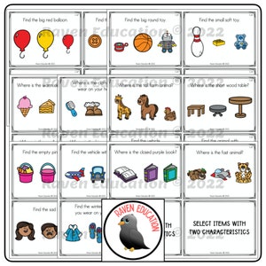 Select Items With 2 Characteristics - Task Cards (aligned With ABLLS-R ...