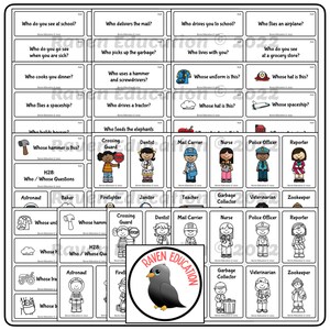 WHO + WHOSE Question Cards (ABLLS-R Aligned H28) - Etsy