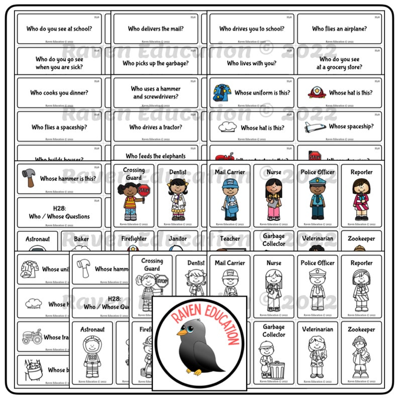 WHO + WHOSE Question Cards (ABLLS-R Aligned H28) - Etsy