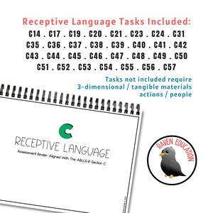 Receptive Language Assessment Binder Aligned With ABLLS-R C Tasks - Etsy