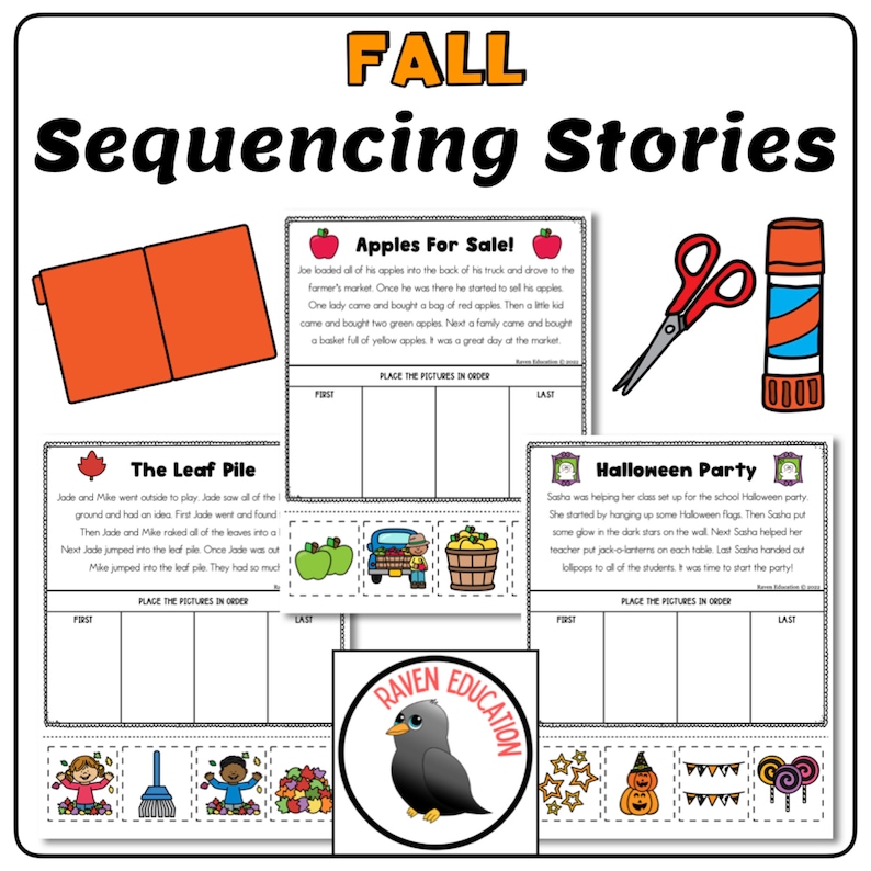 Fall Sequencing Stories (reading Comprehension) File Folder or Cut and ...