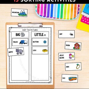 Opposites Sorting Activities: 15 File Folder Games (special Education ...